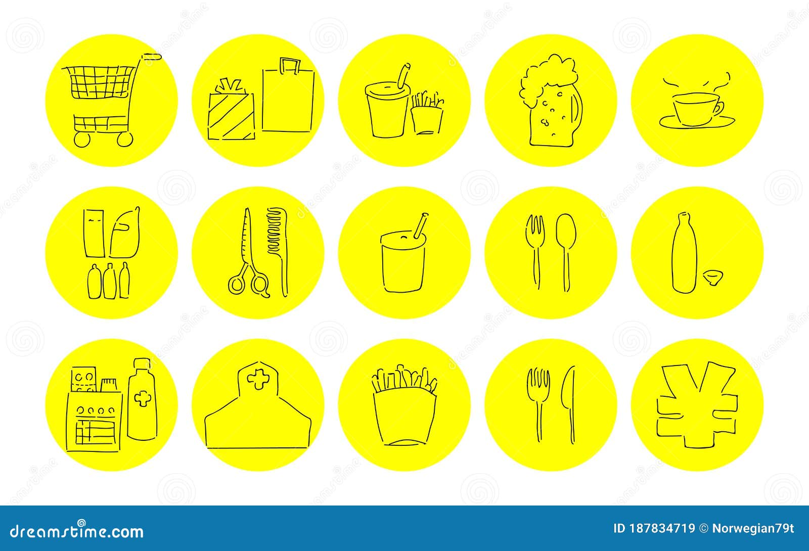 Rough Handwritten Icon Set: Vector Illustration Of Vehicle System ...