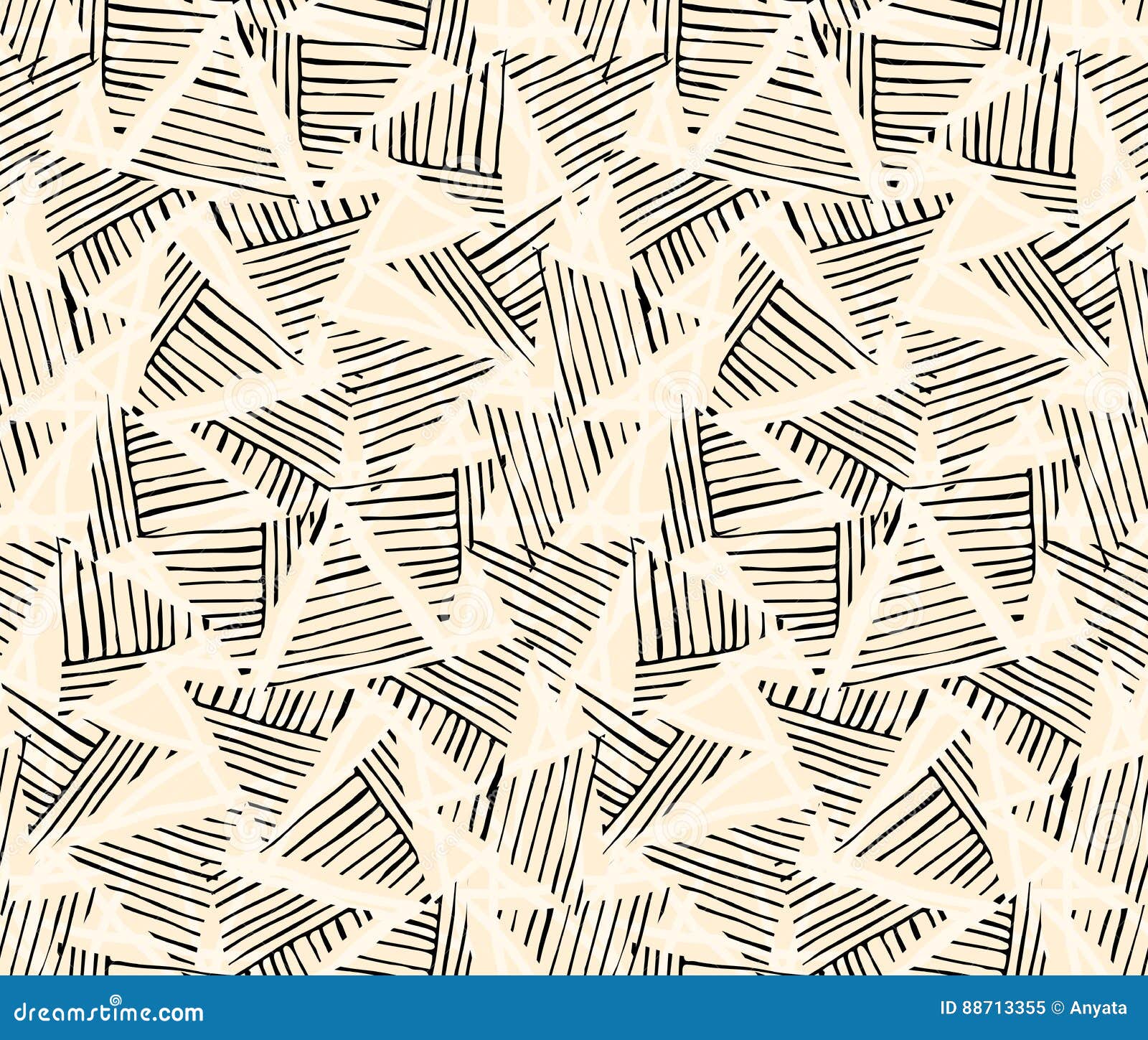 Rough Hatched Triangles Black on Yellow Stock Vector - Illustration of ...