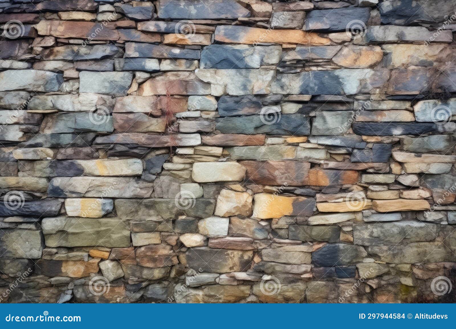 Rough Hewn, Multi-colored Stone Wall Stock Photo - Image of natural ...