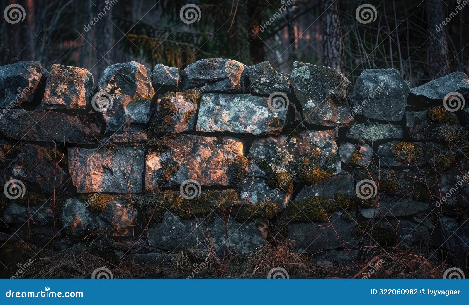 Rough-hewn stone fence stock photo. Image of landscape - 322060982