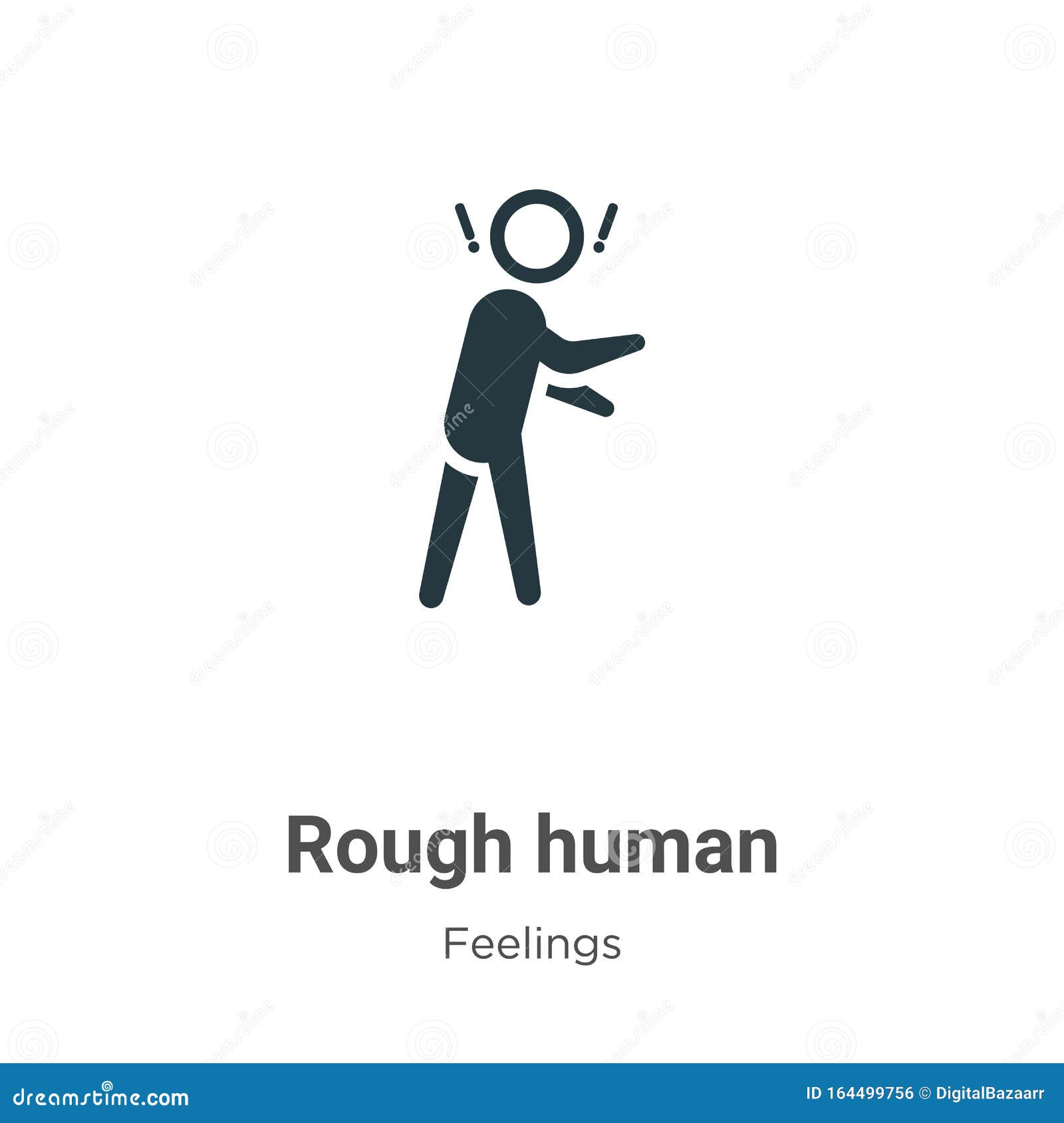 Rough Human Vector Icon on White Background. Flat Vector Rough Human ...