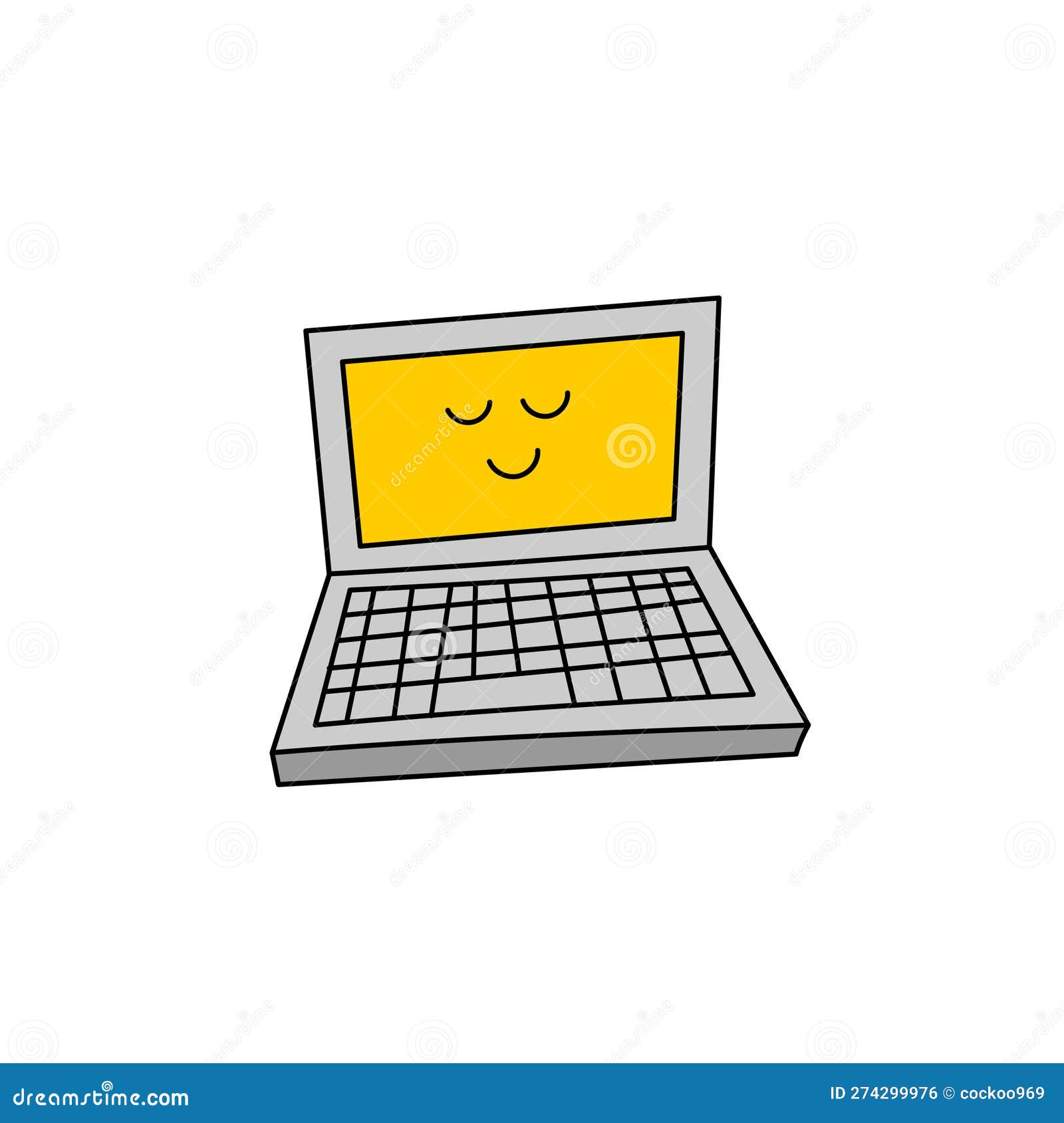 Rough Illustration of a Sleeping Computer Stock Illustration ...