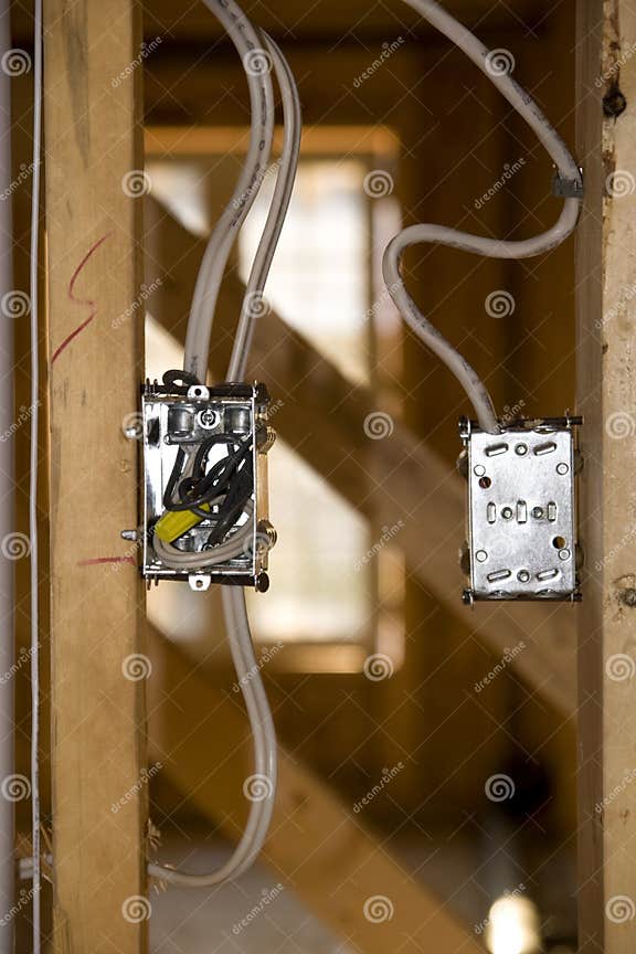 Rough in Light Switch stock image. Image of framing, house - 3509791