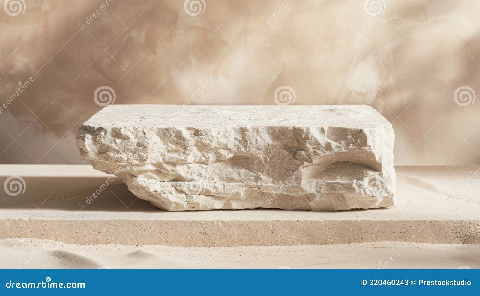 Rough Limestone Block Displayed in a Studio Setting during Daylight ...