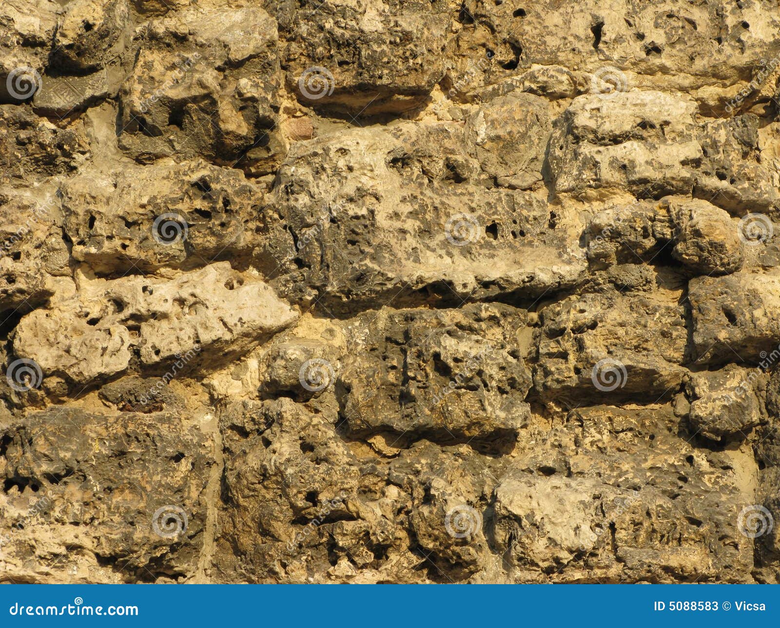 Rough Limestone Wall Background Stock Image - Image of material, light ...