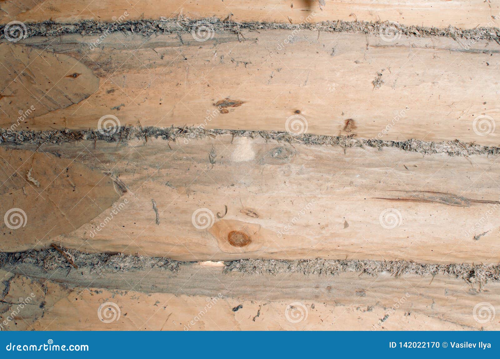 Rough Log Wall Closeup Background. Stock Photo - Image of pattern ...