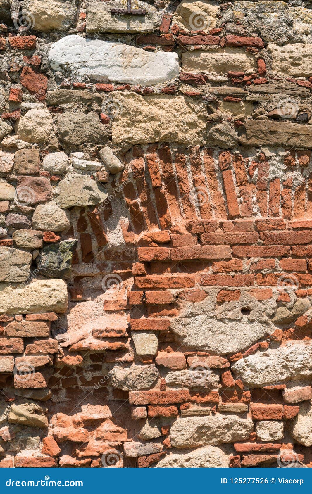 Rough Old Brick and Stone Wall Texture Stock Photo - Image of aging ...