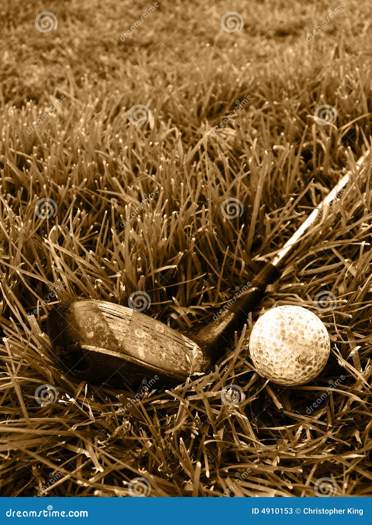 Rough Old Gold Club and Ball Stock Image - Image of swing, club: 4910153