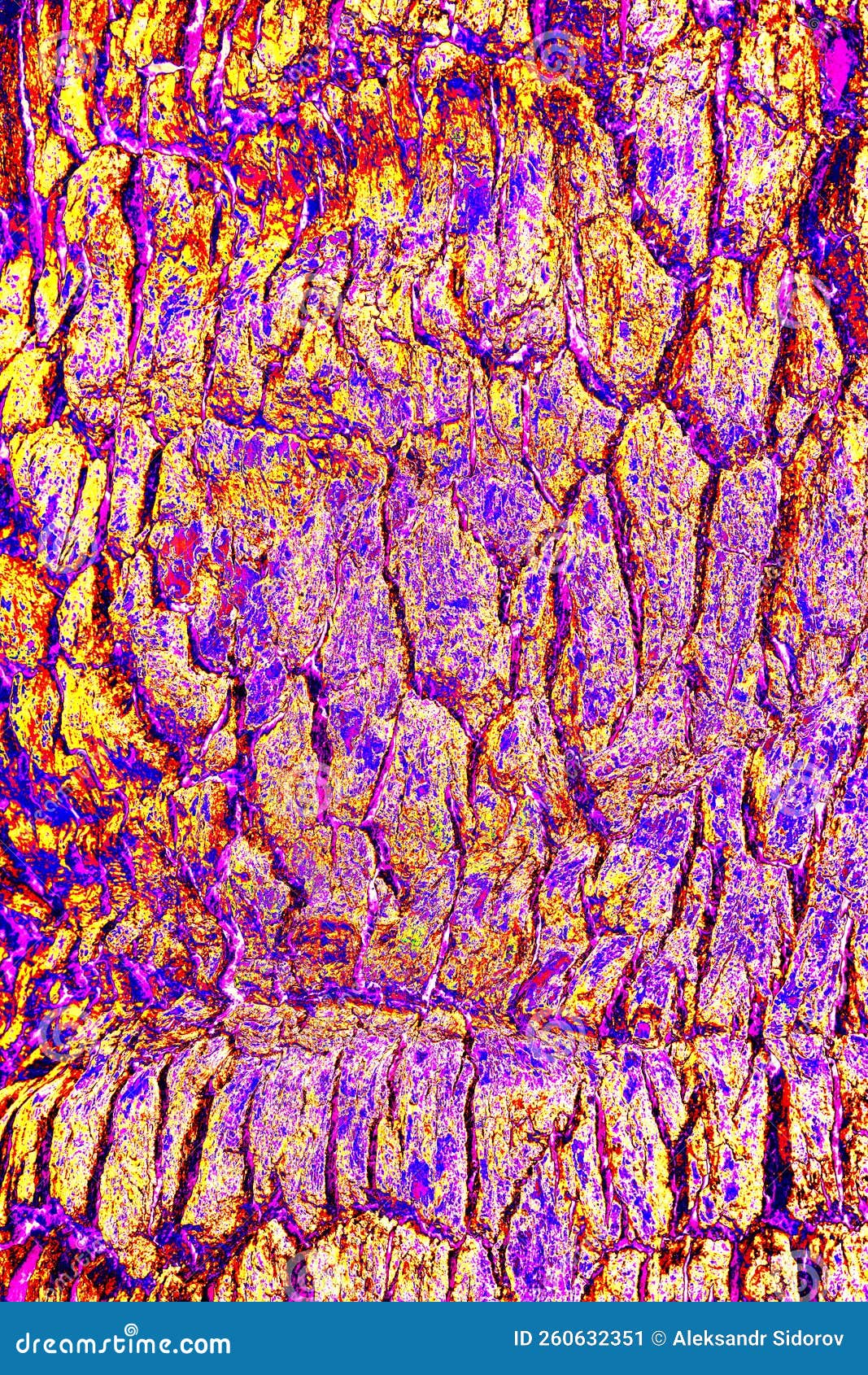 Rough Old Natural Oak Bark. Changed Color Scheme. Stock Image - Image ...