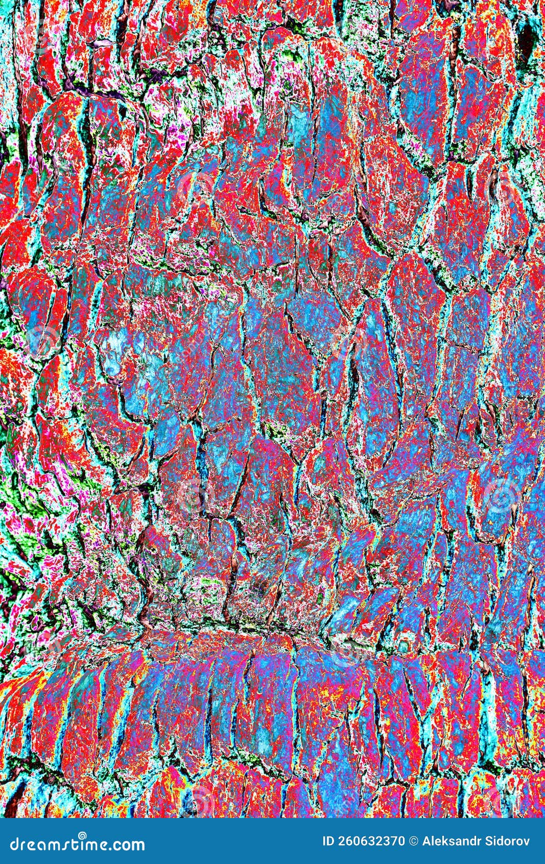 Rough Old Natural Oak Bark. Changed Color Scheme. Stock Photo - Image ...