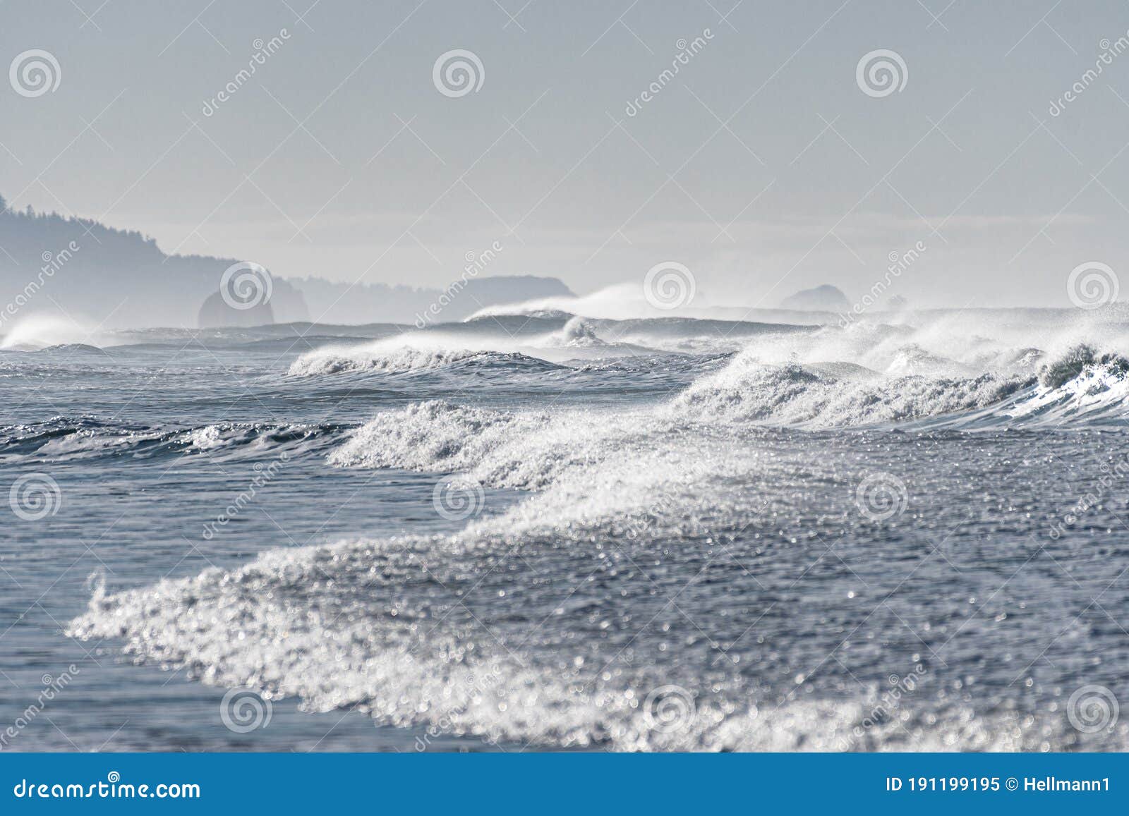 Rough Pacific Ocean stock image. Image of mountain, park - 191199195