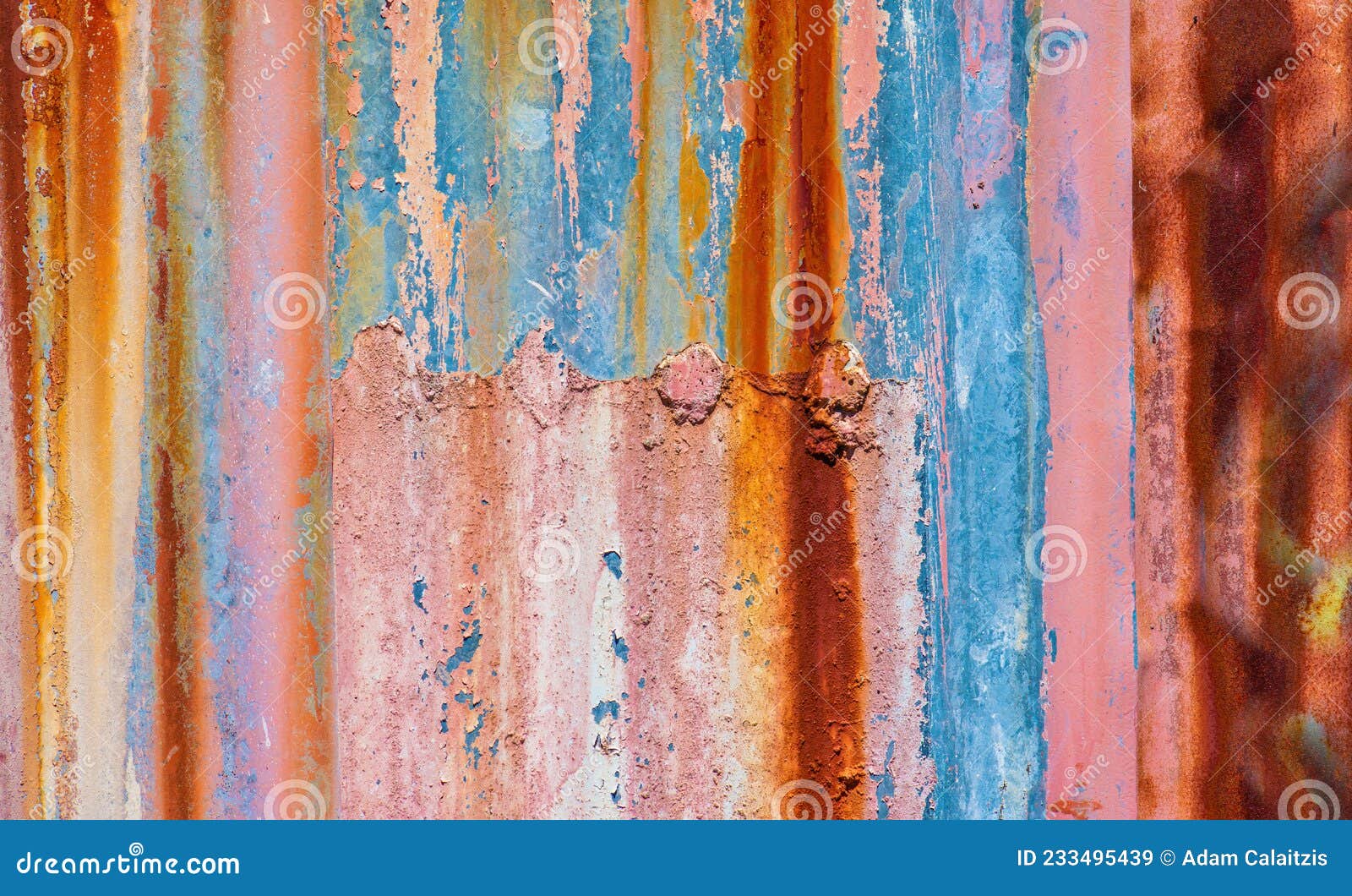 Rough Painted Corrugated Iron Textures Stock Image - Image of metal ...