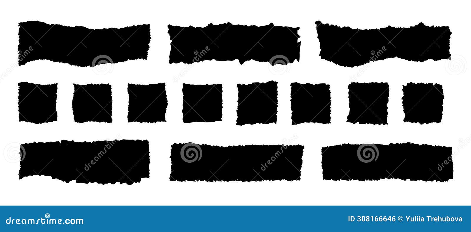Rectangle Torn Paper Shape Vector Backdrop Illustration. Headline ...