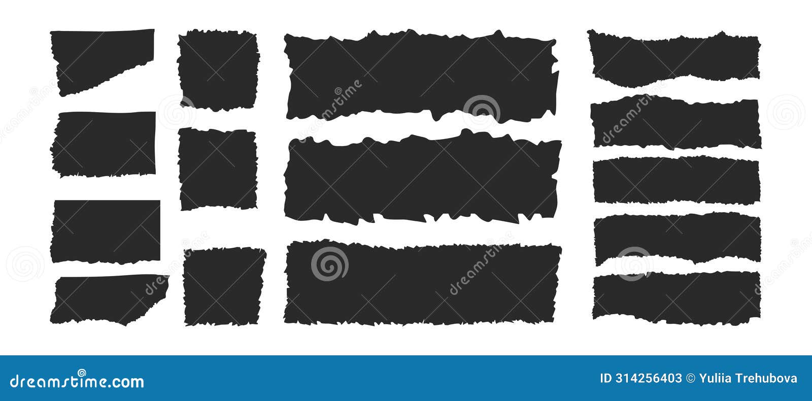 Rectangle Torn Paper Shape Vector Backdrop Illustration. Headline ...