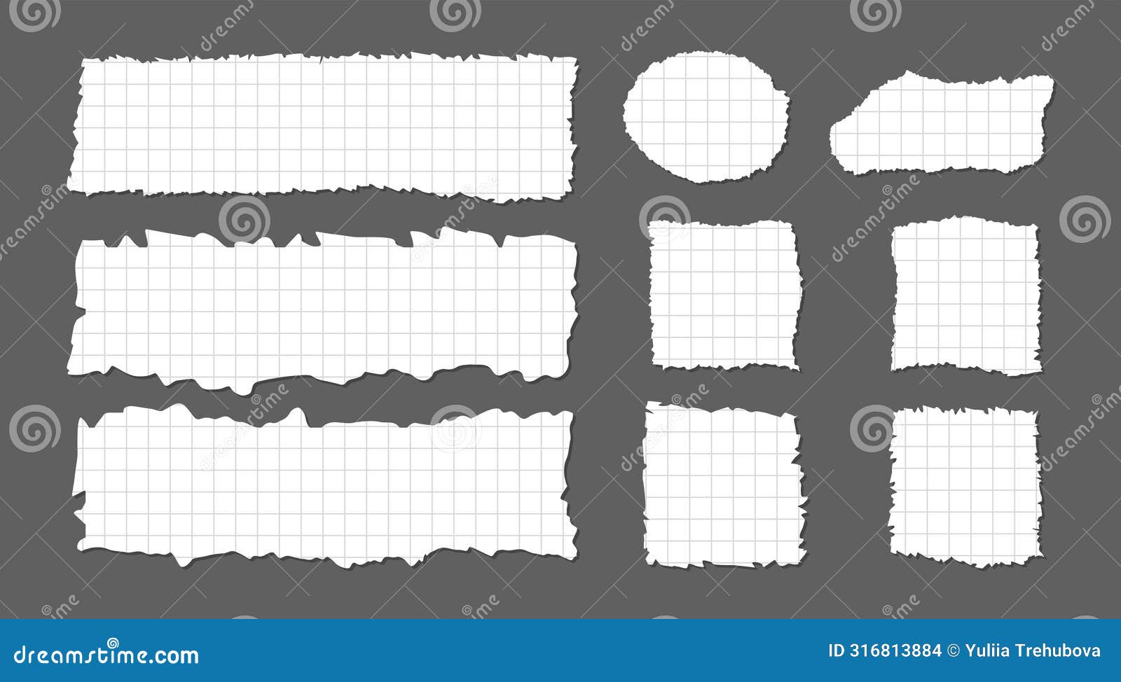 Rectangle Torn Paper Shape Vector Backdrop Illustration. Headline ...