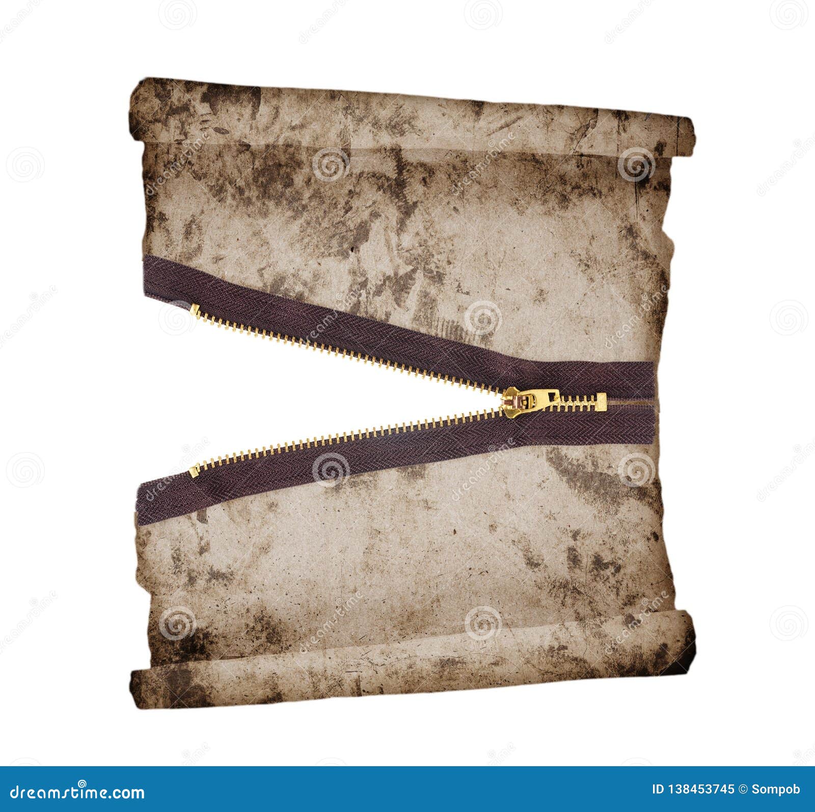 Rough Paper Texture Zip Style Open Stock Illustration - Illustration of ...