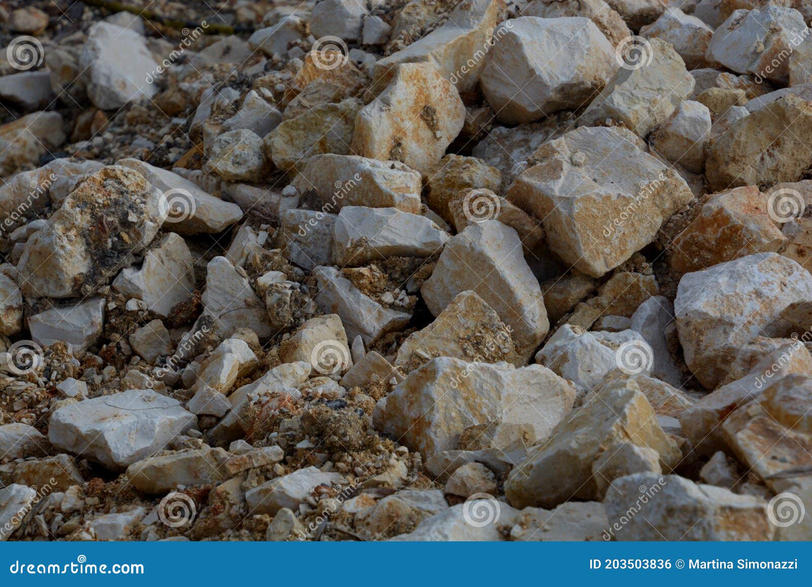 Rough Pulverized Stones on a Construction Site Stock Photo - Image of ...