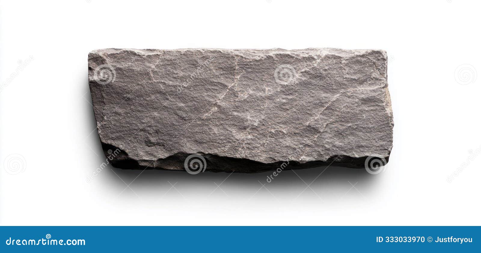 Rough Rectangular Stone Slab Isolated on White Background Stock ...