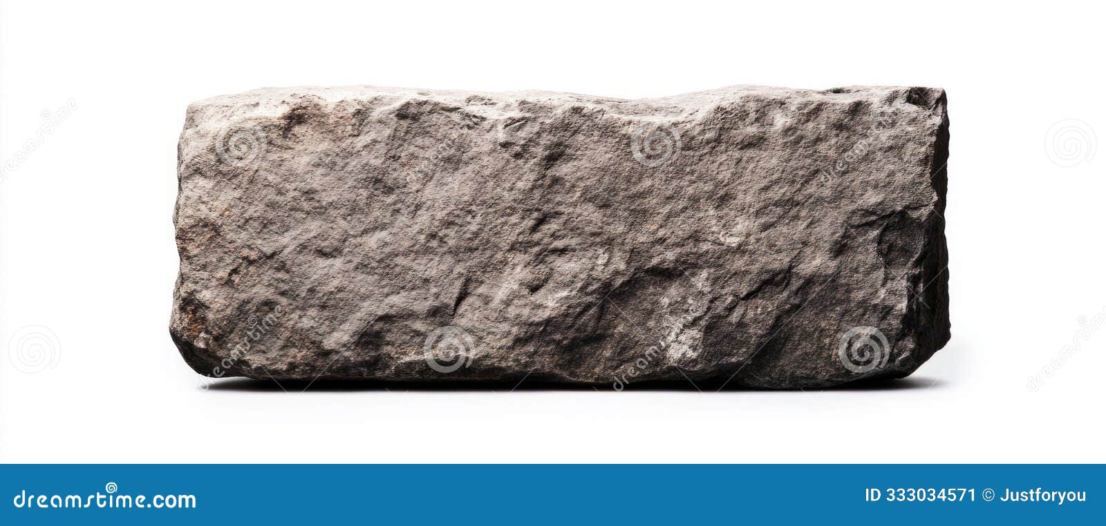 Rough Rectangular Stone Slab Isolated on White Background Stock ...