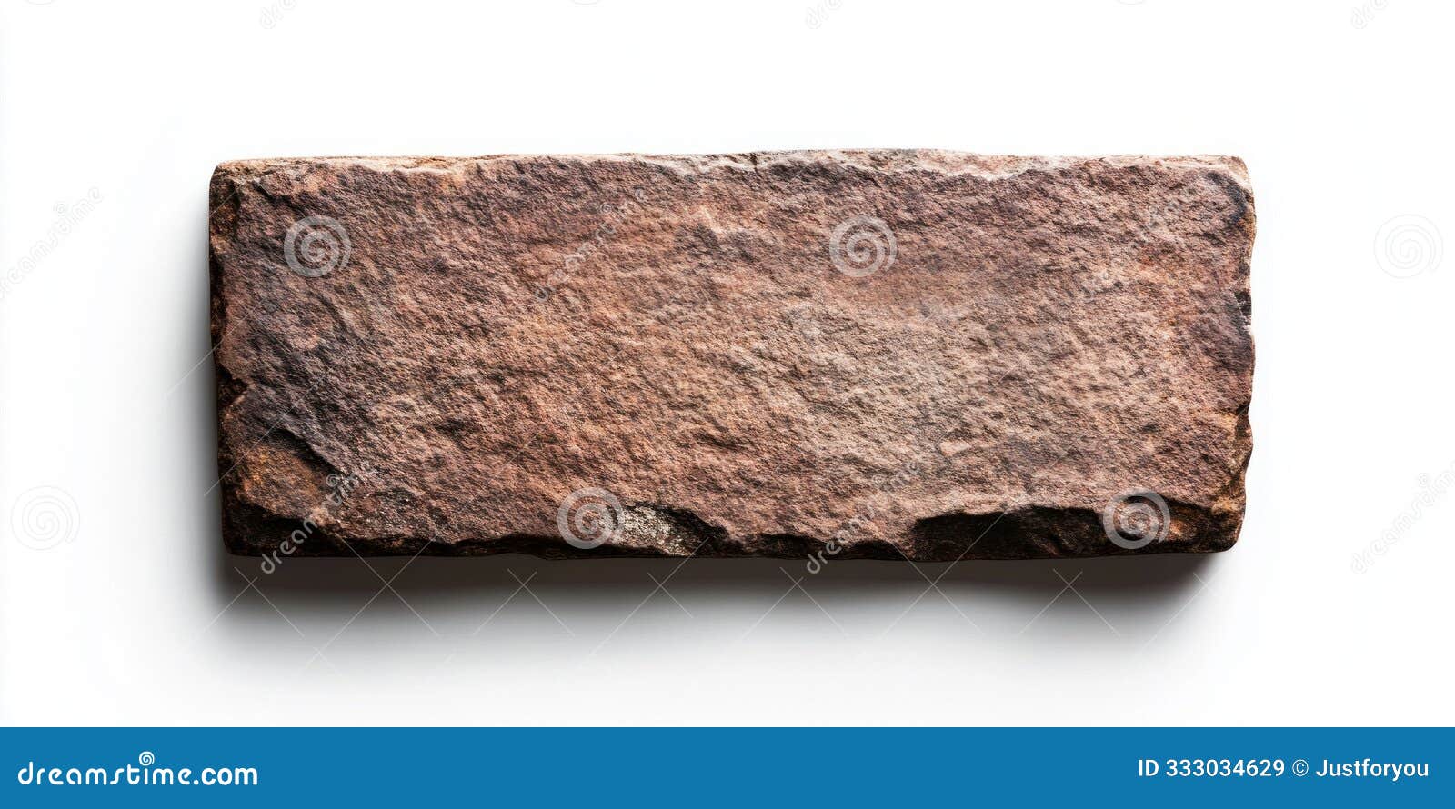 Rough Rectangular Stone Slab Isolated on White Background Stock ...