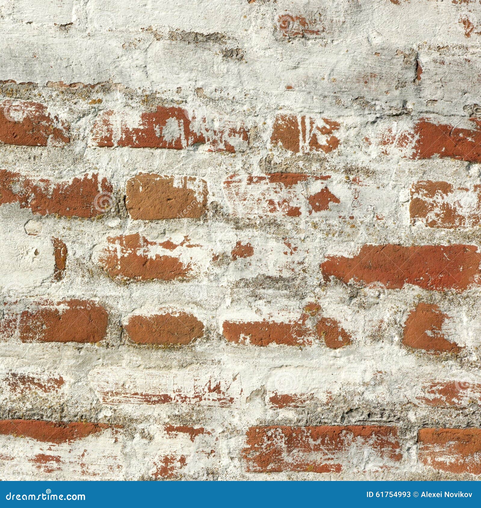 Rough Red Brick Wall with White Plaster Frame Background Stock Image ...