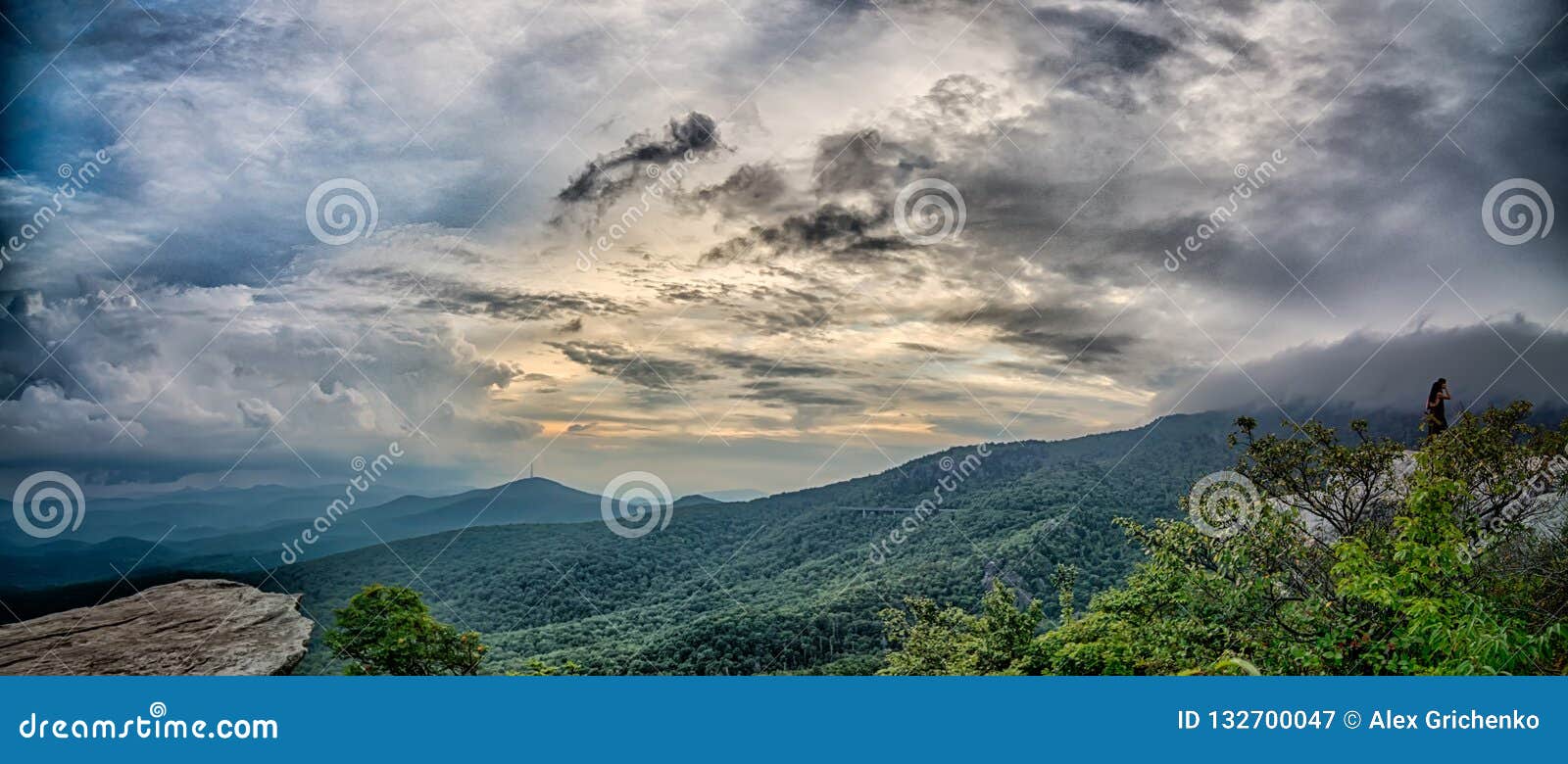 Rough Ridge Overlook Viewing Area Off Blue Ridge Parkway Scenery Stock ...