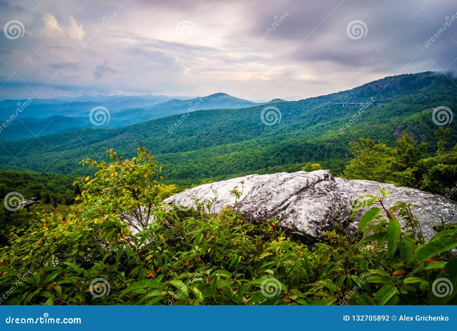 Rough Ridge Overlook Viewing Area Off Blue Ridge Parkway Scenery Stock ...