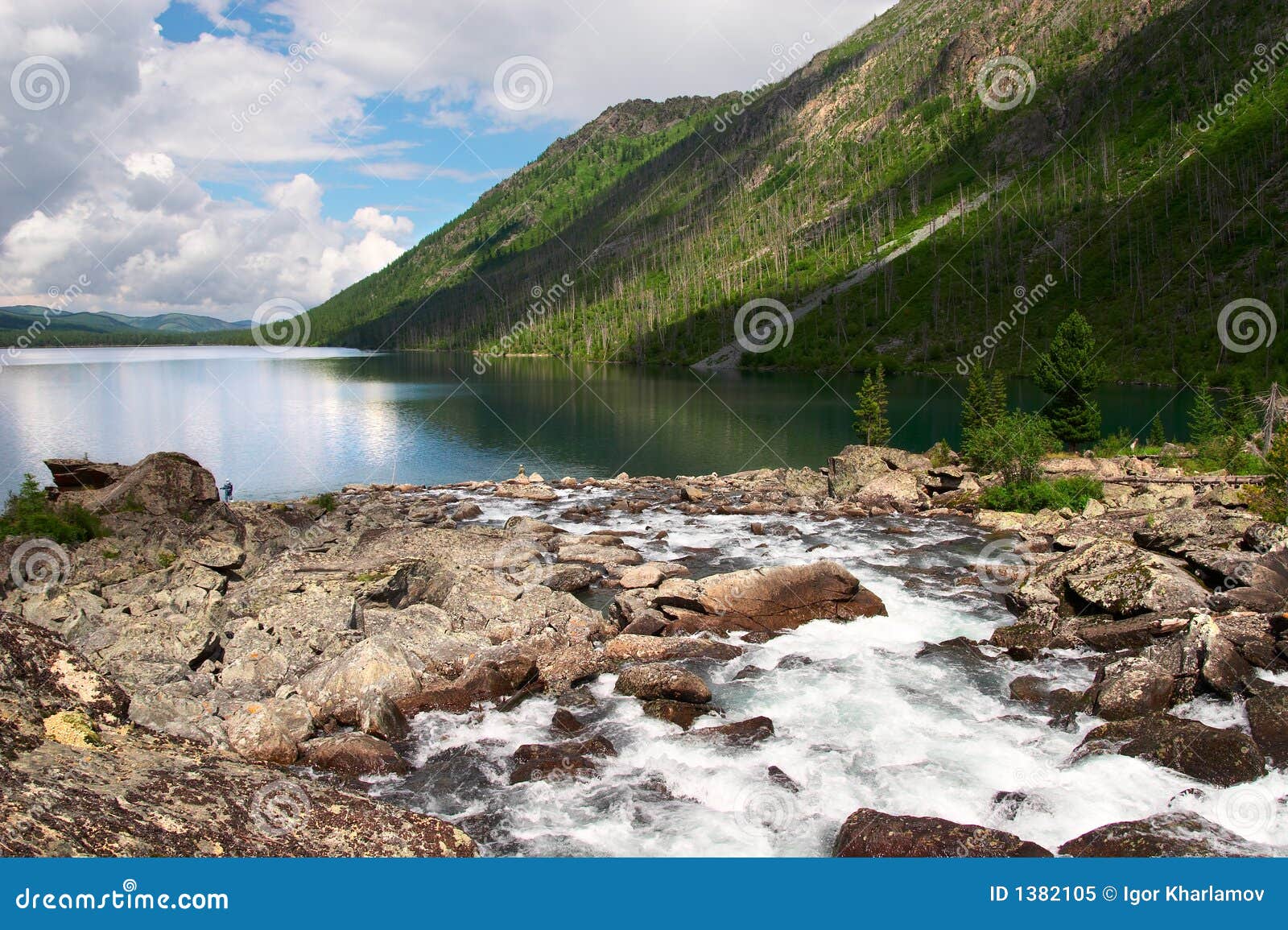 Rough river and lake. stock image. Image of natural, stone - 1382105