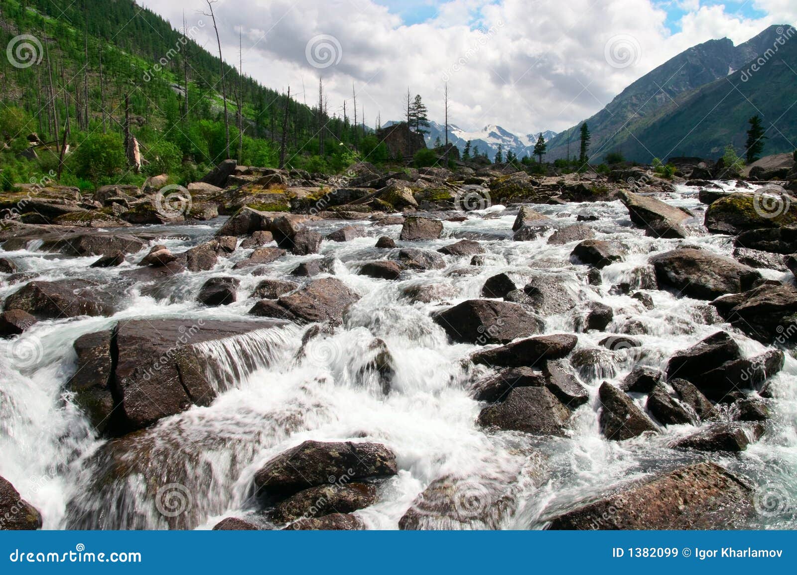 Rough river and rocks. stock image. Image of exterior - 1382099