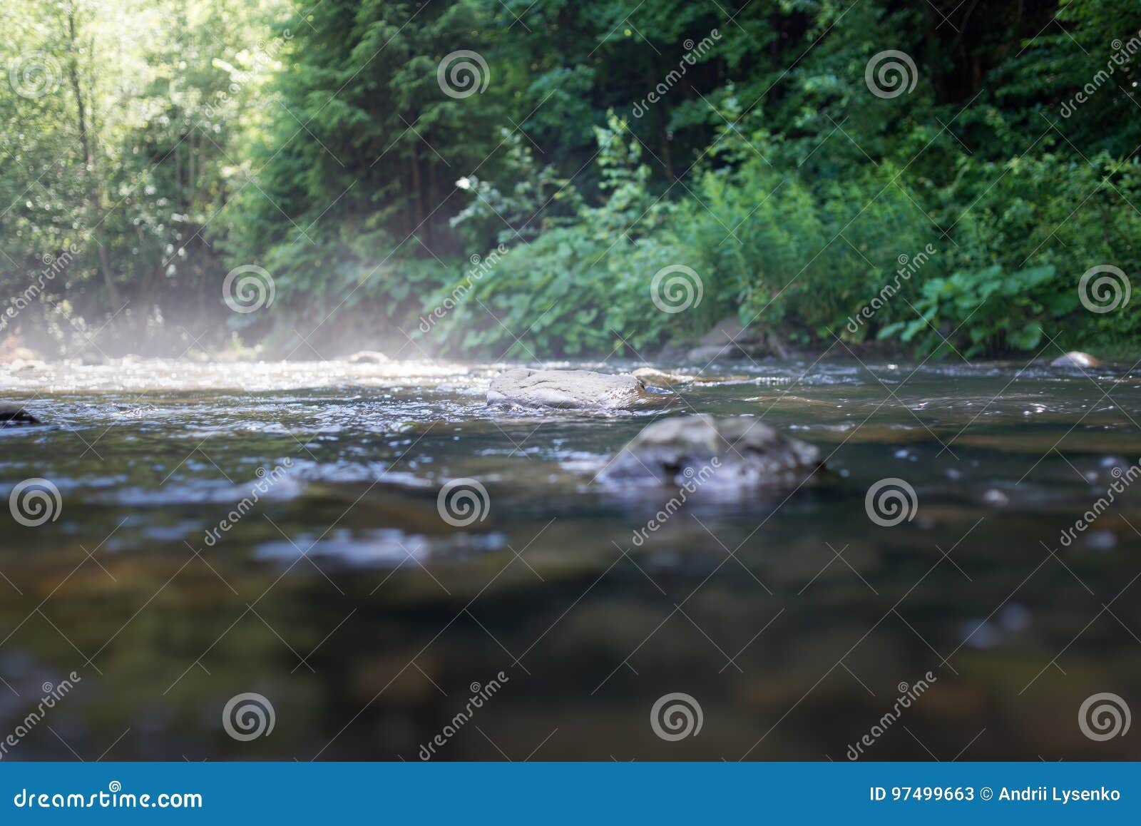 The Rough River with Stones, the Bottom View Stock Image - Image of ...
