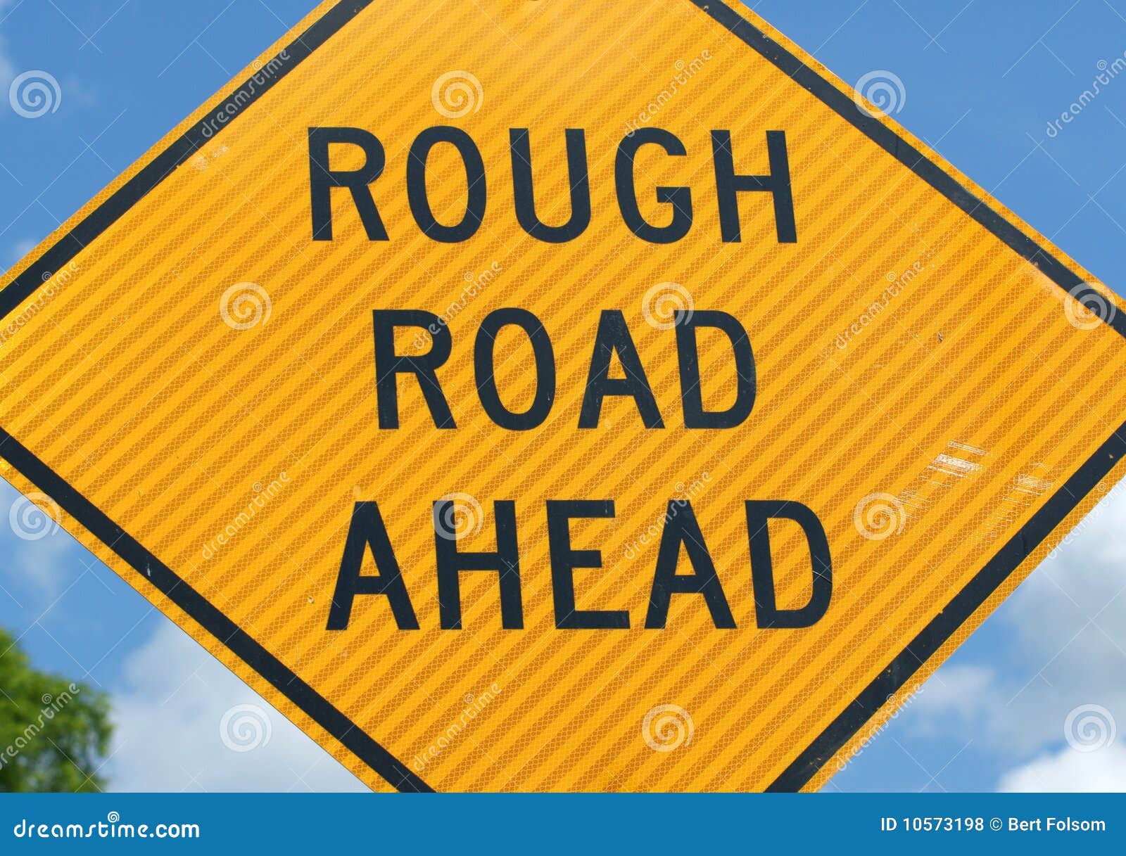 Rough road ahead sign stock photo. Image of lettering - 10573198