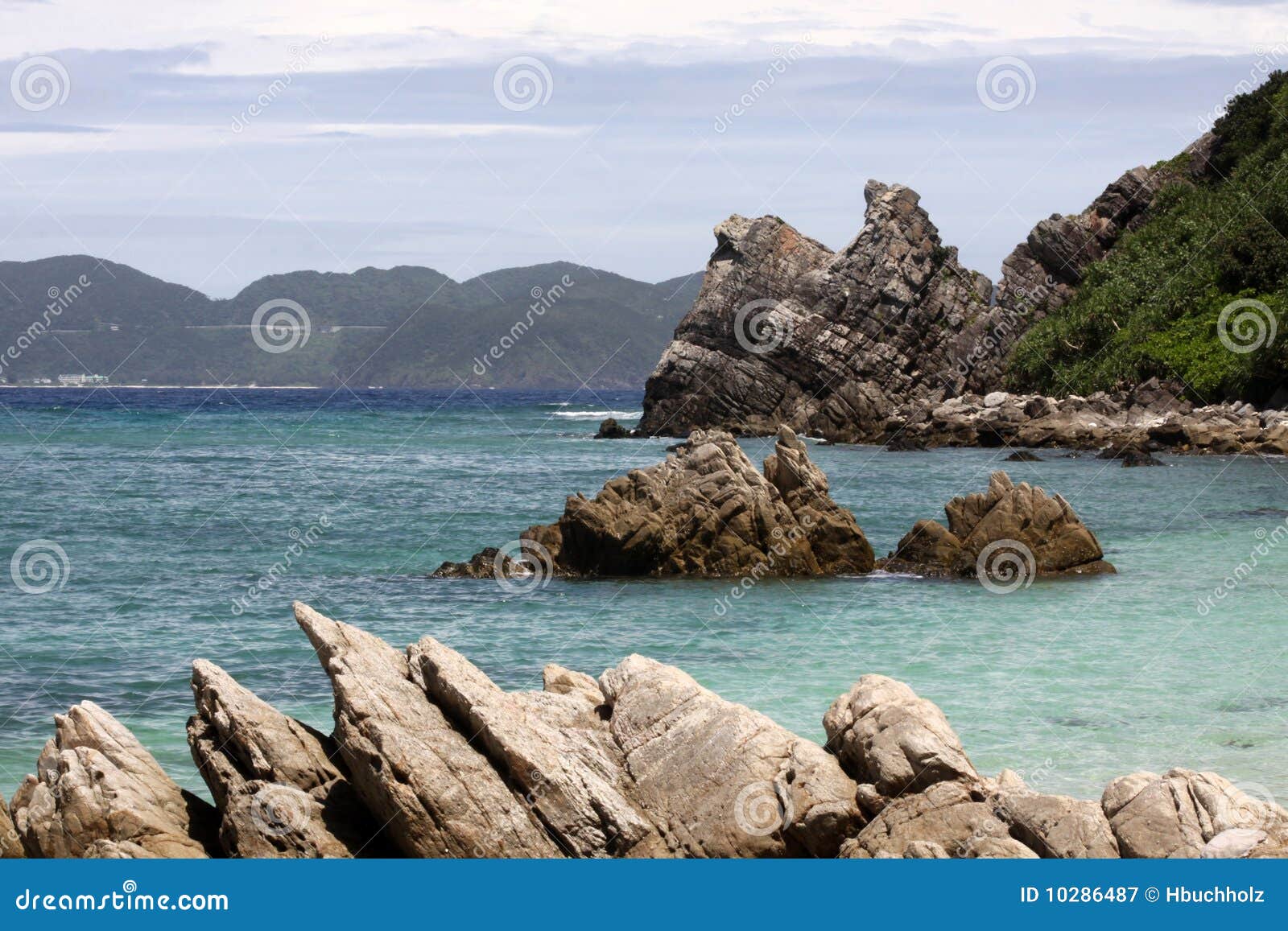 Rough Rocks on a Tropical Beach in Japan Stock Image - Image of sand ...