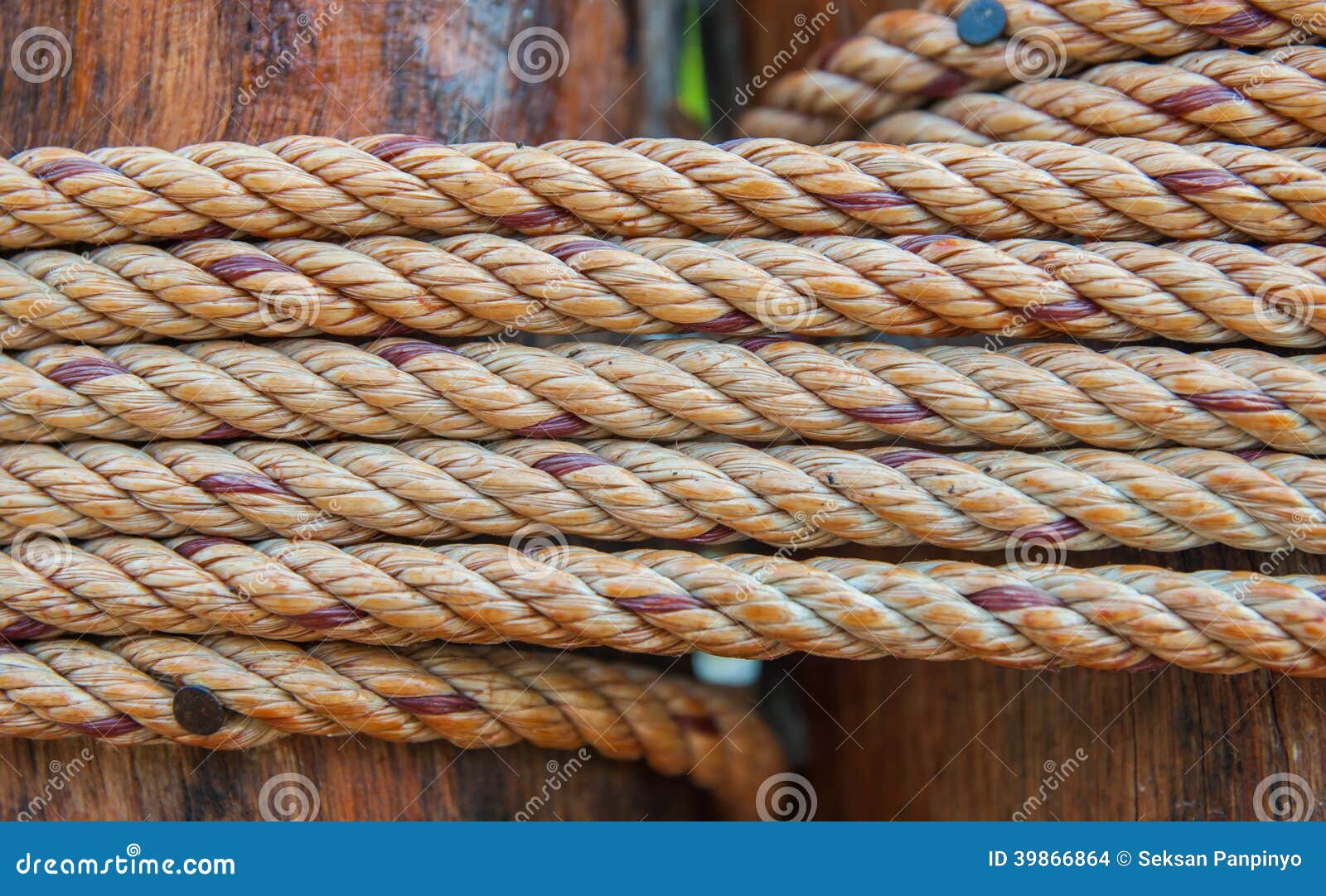 Rough rope on wood stock photo. Image of knot, piece - 39866864