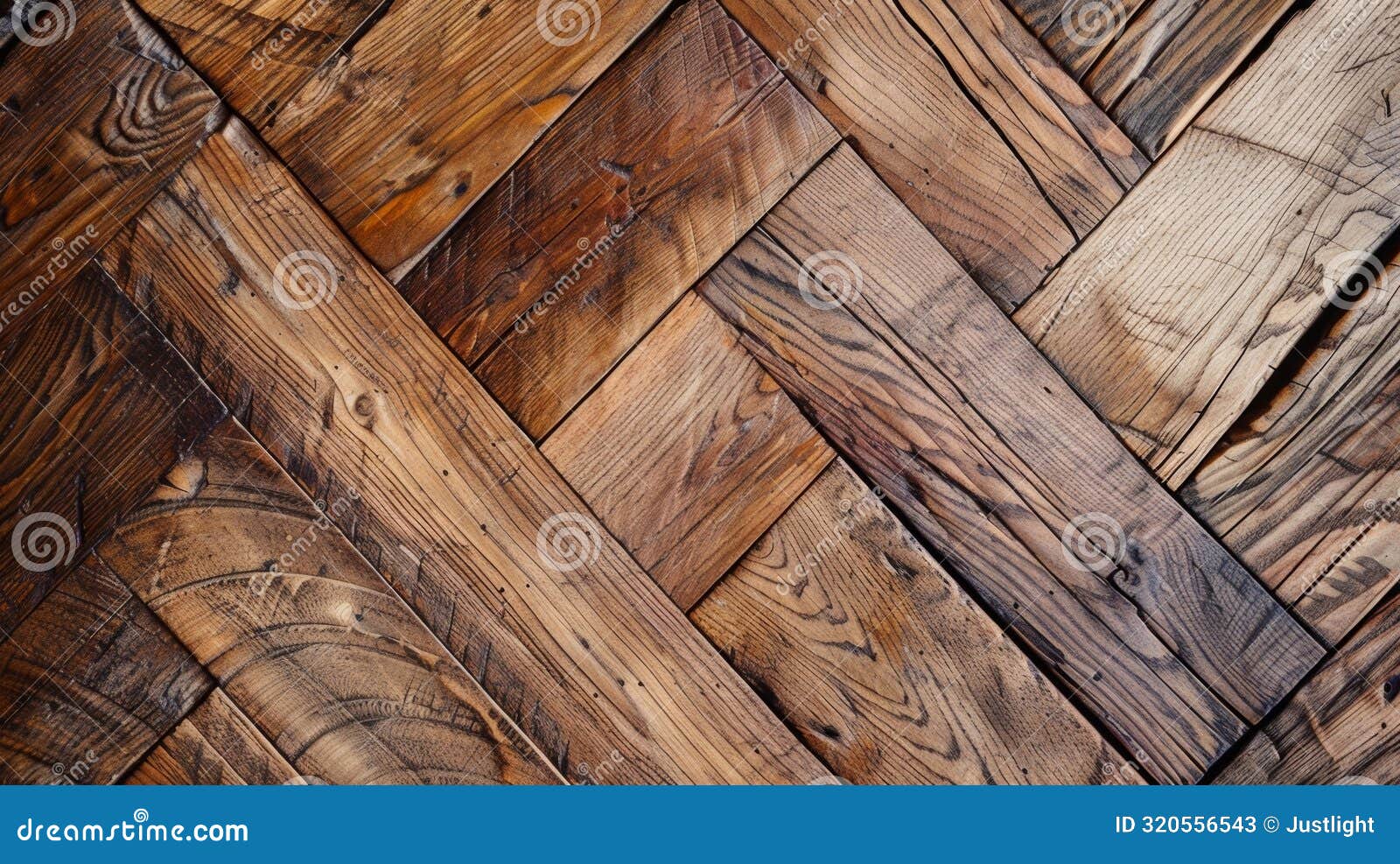 The Rough and Rustic Texture of a Herringbone Wooden Floor with Visible ...