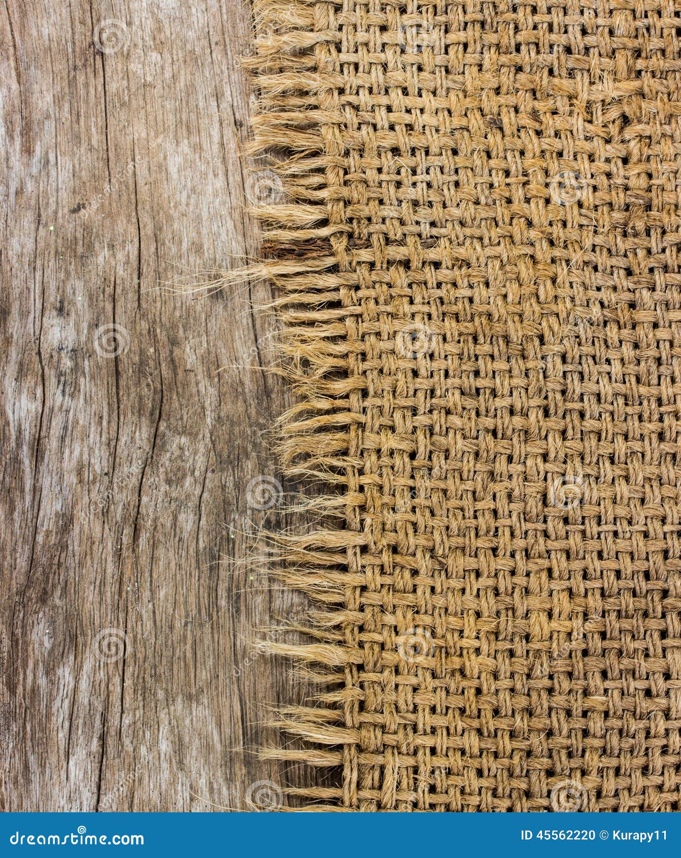 Rough Sack Material and Wooden Texture Stock Photo - Image of ...