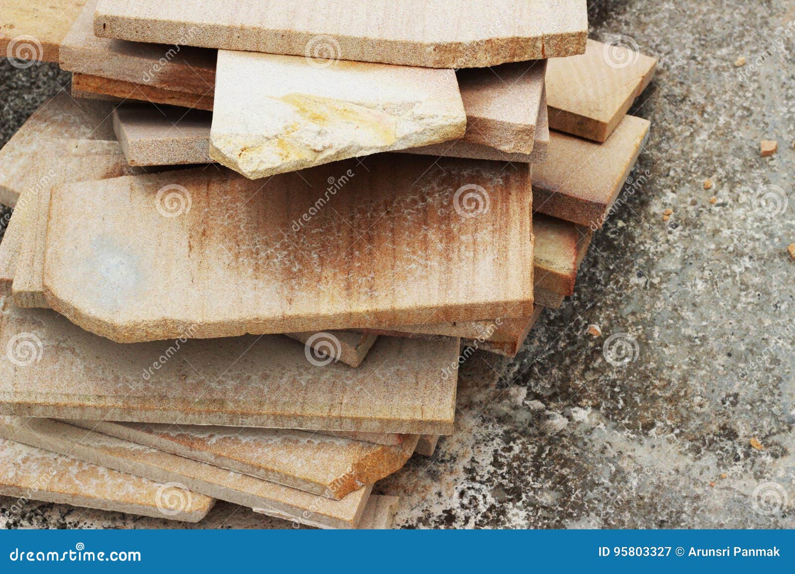 The Rough Sandstone is Cut into Rectangular Sheets Stock Image - Image ...