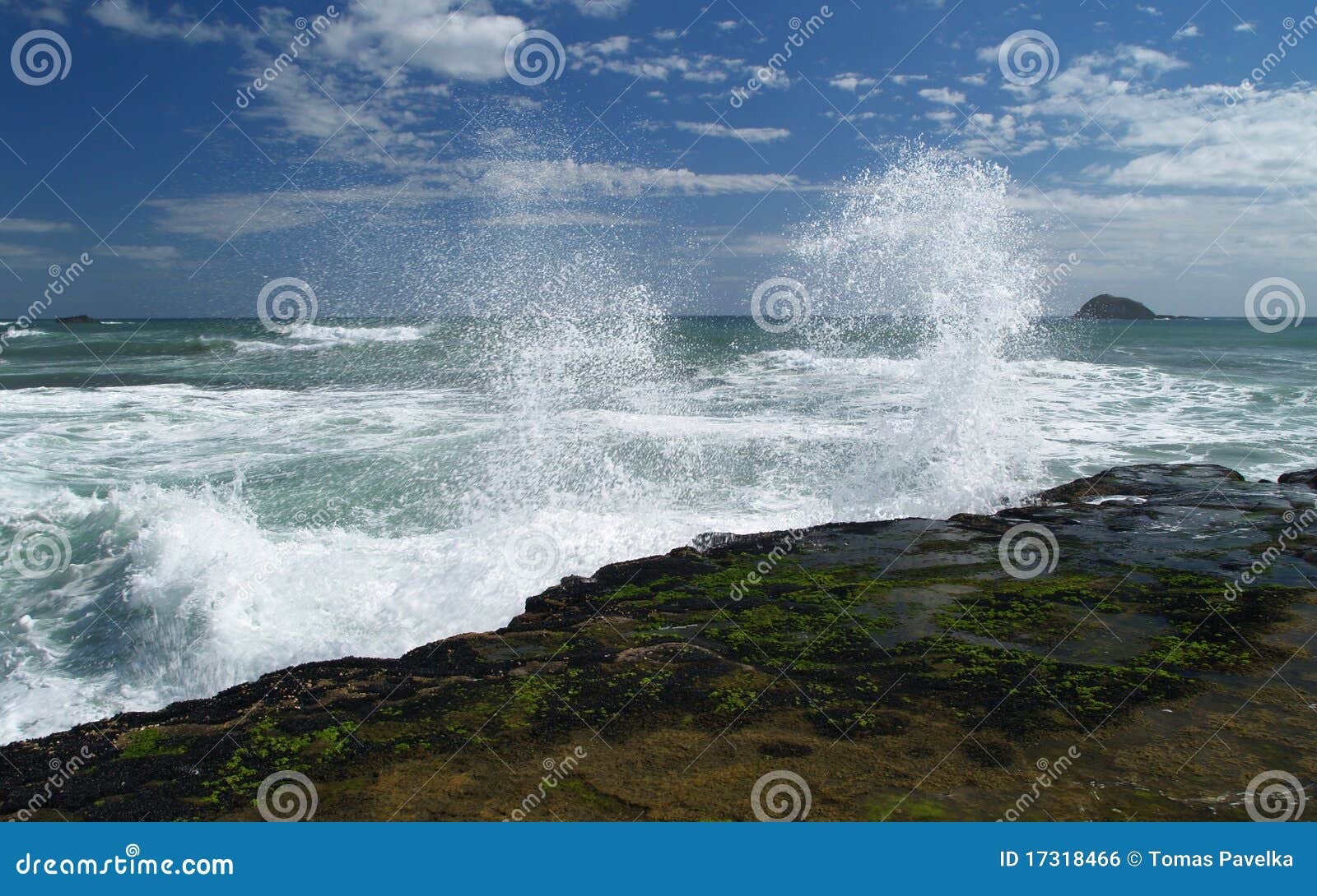 Rough sea stock photo. Image of curl, view, zealand, north - 17318466