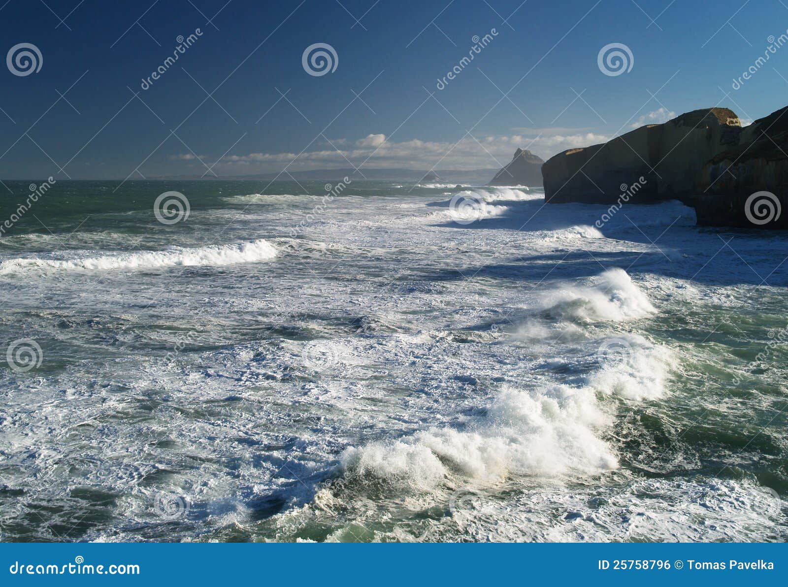 Rough sea stock photo. Image of mountains, high, dunedin - 25758796