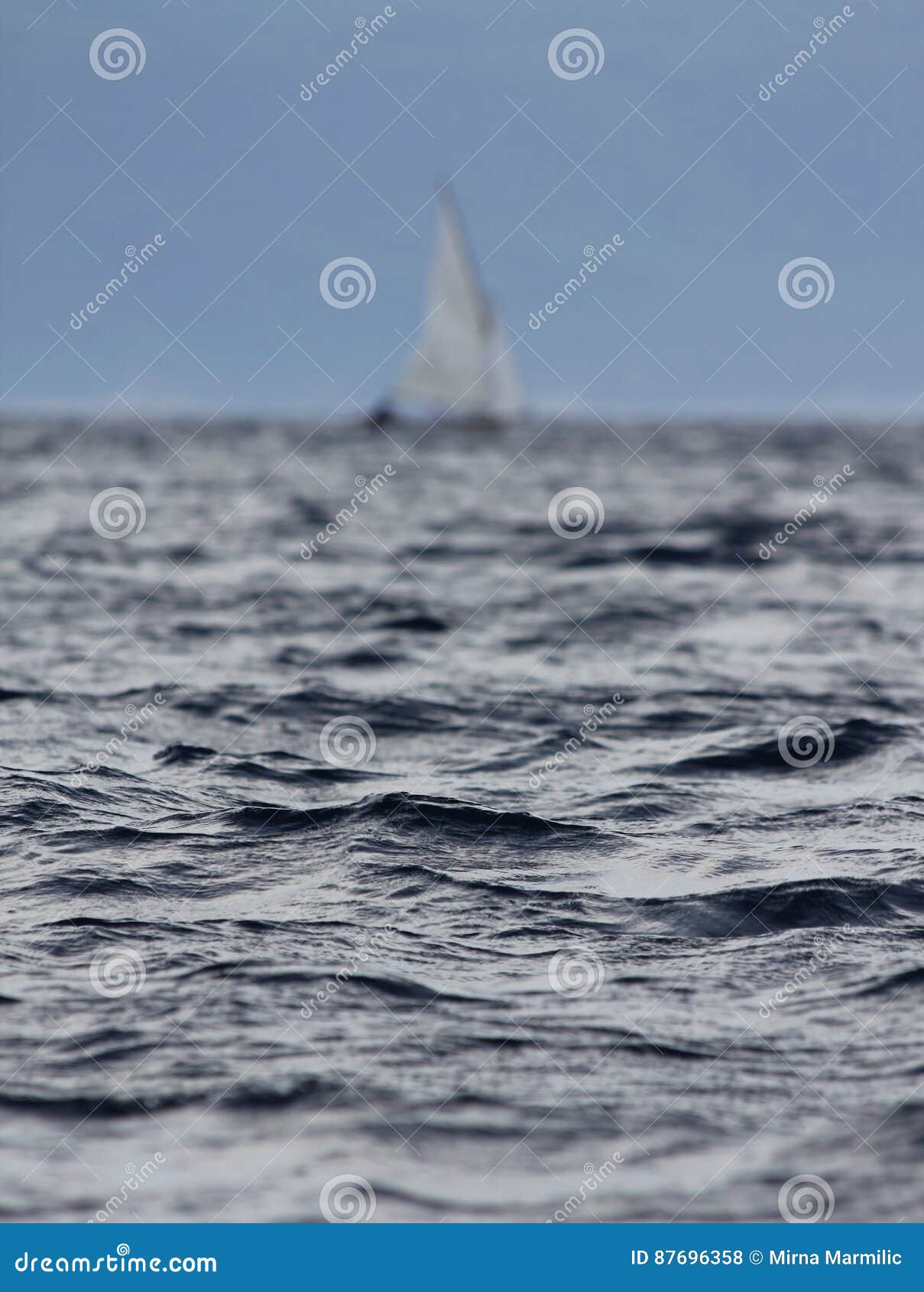Rough sea and sailboat stock photo. Image of mast, croatia - 87696358