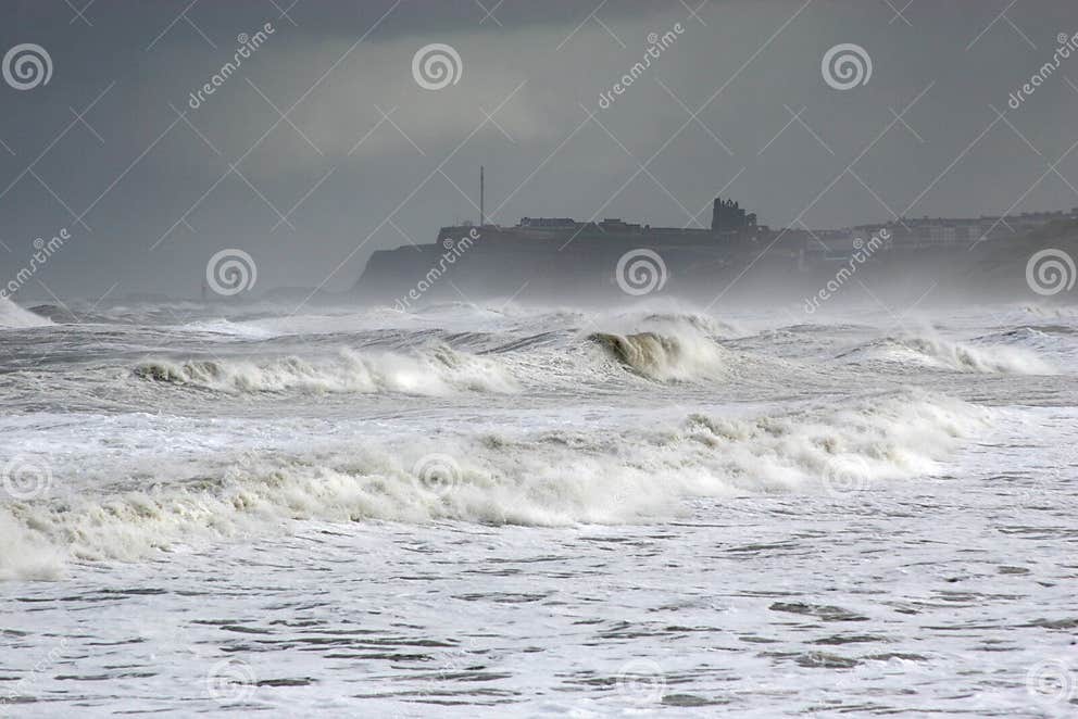 Rough sea at Whitby. stock photo. Image of wind, whitby - 12454548
