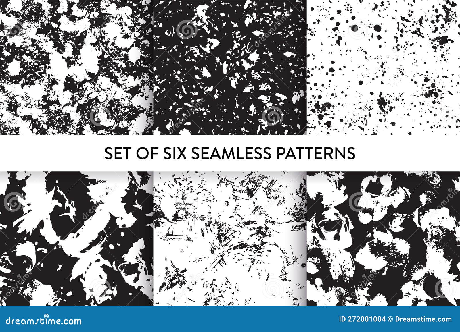 Rough Seamless Pattern in Black and White. Stock Vector - Illustration ...