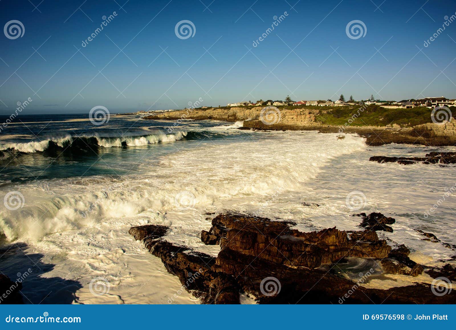 Rough Seas Off the Coast of Hermanus Stock Photo - Image of rough ...