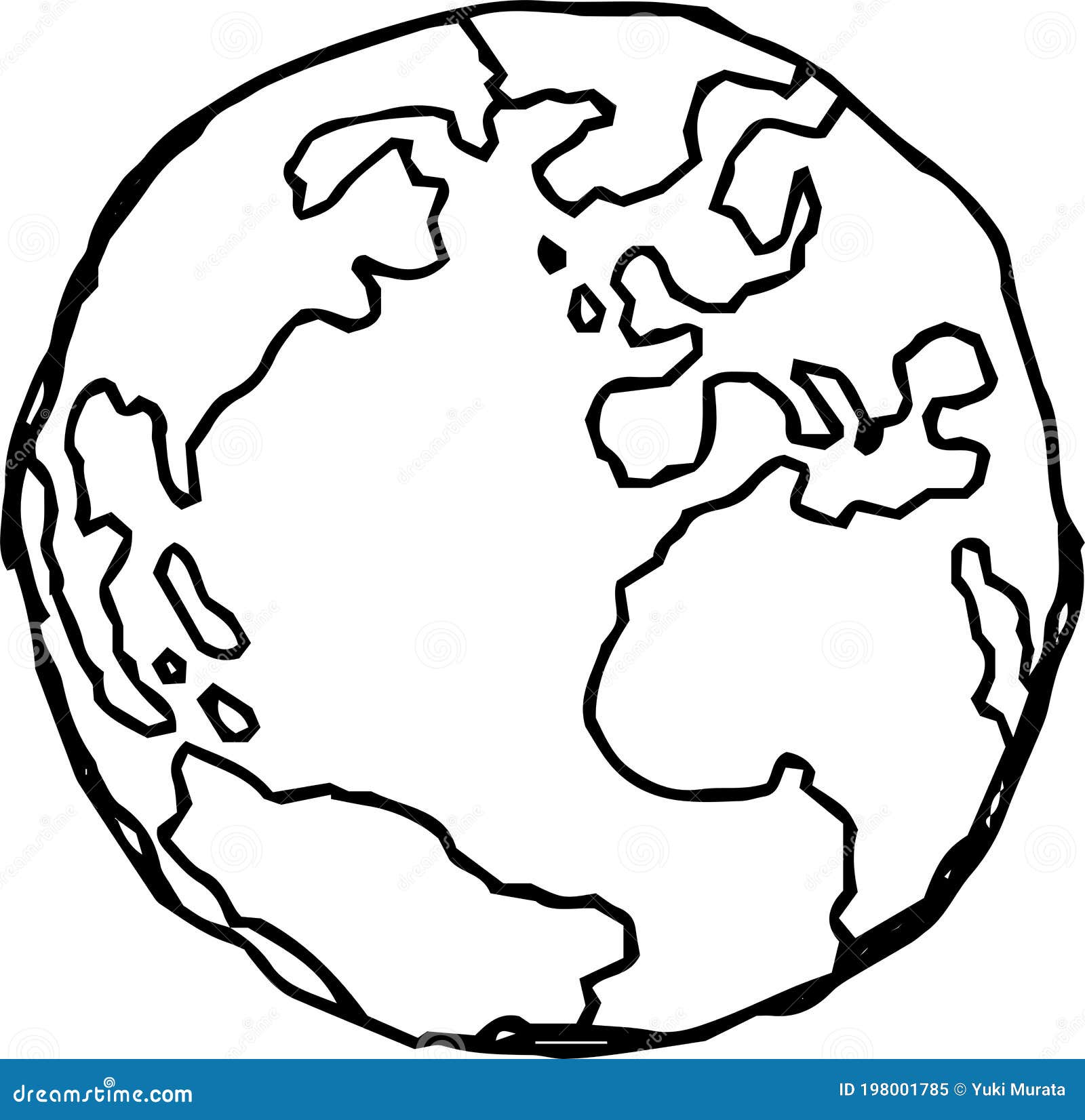 Monochrome Rough Sketch of the Earth Stock Vector - Illustration of ...