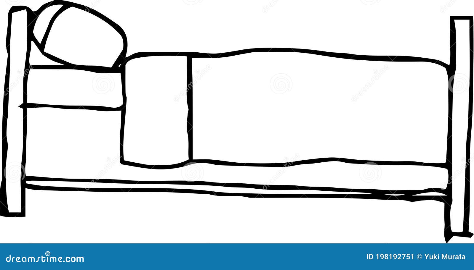Rough Sketch of Handwritten Bed Outline Stock Vector - Illustration of ...