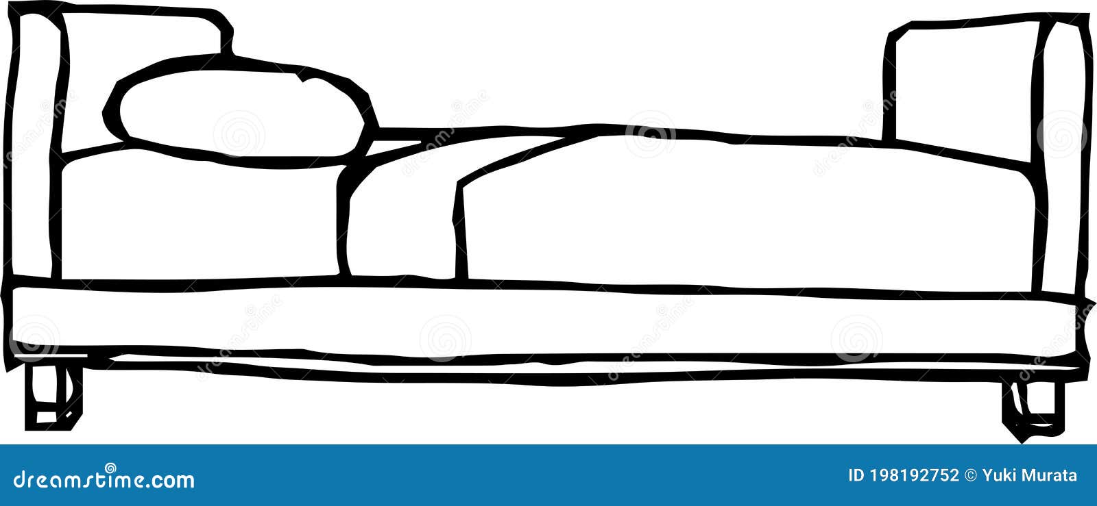 Rough Sketch of Handwritten Bed Outline Stock Vector - Illustration of ...