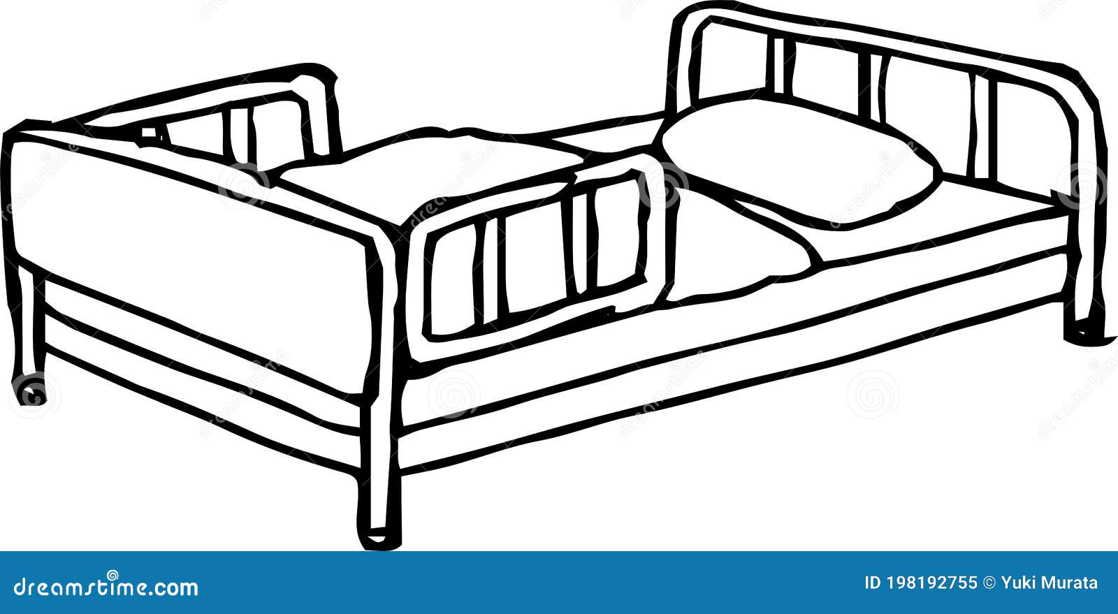 Rough Sketch of Handwritten Bed Outline Stock Vector - Illustration of ...