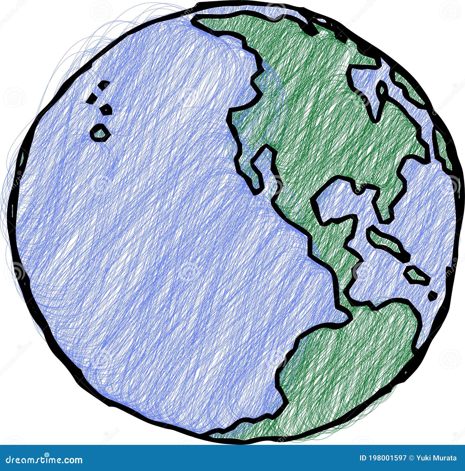 Rough sketch of the earth stock vector. Illustration of crayon - 198001597