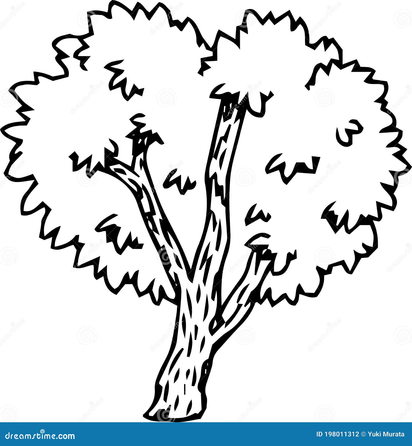 Rough sketch of tree stock vector. Illustration of season - 198011312