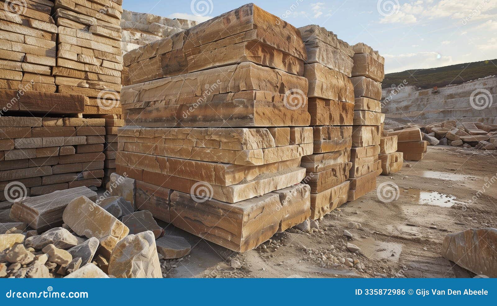 Rough Blocks Of Granite, Limestone, And Sandstone, Showcasing Varied ...