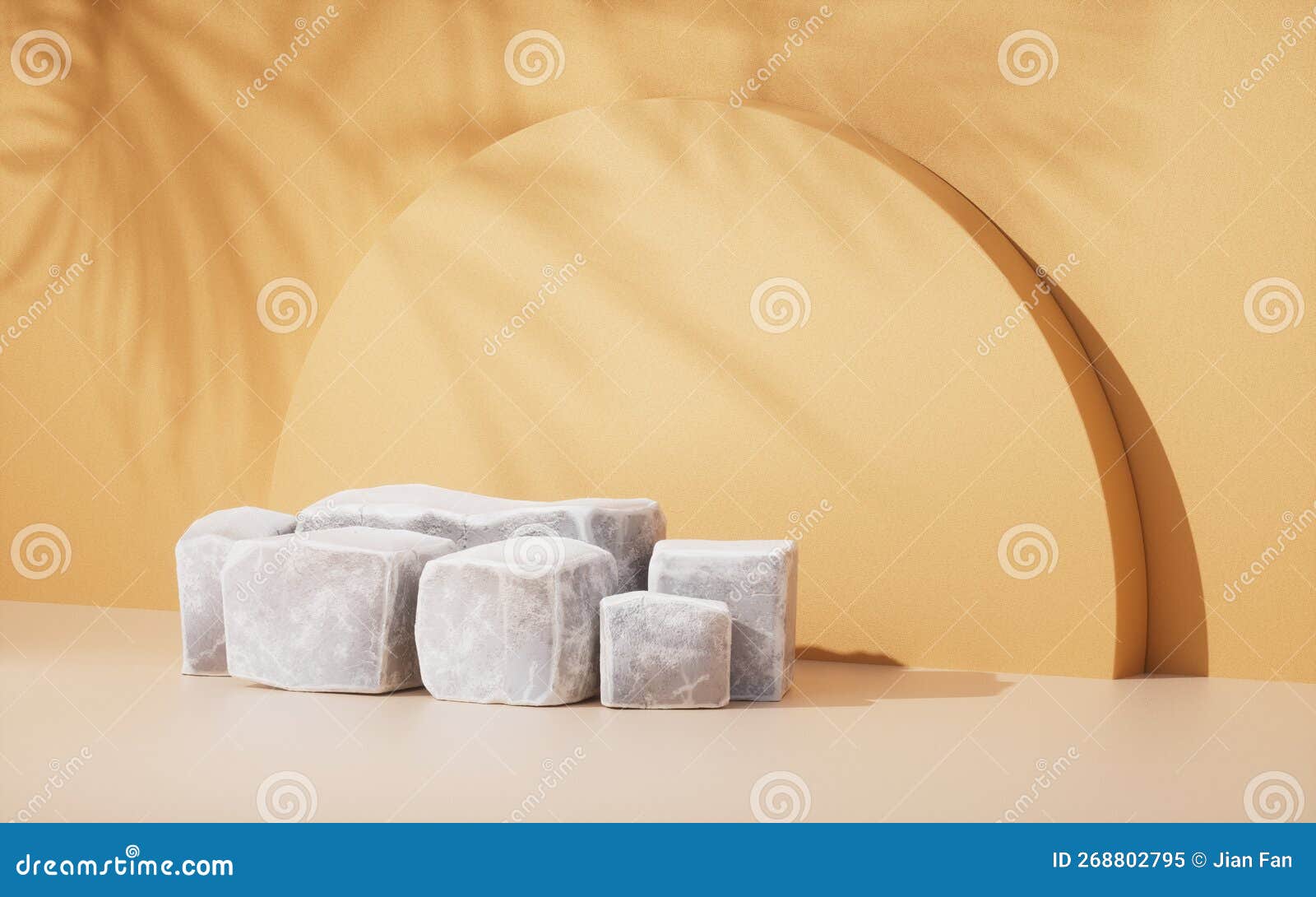 Rough Stone Stages, Product Show Stand, 3d Rendering Stock Illustration ...